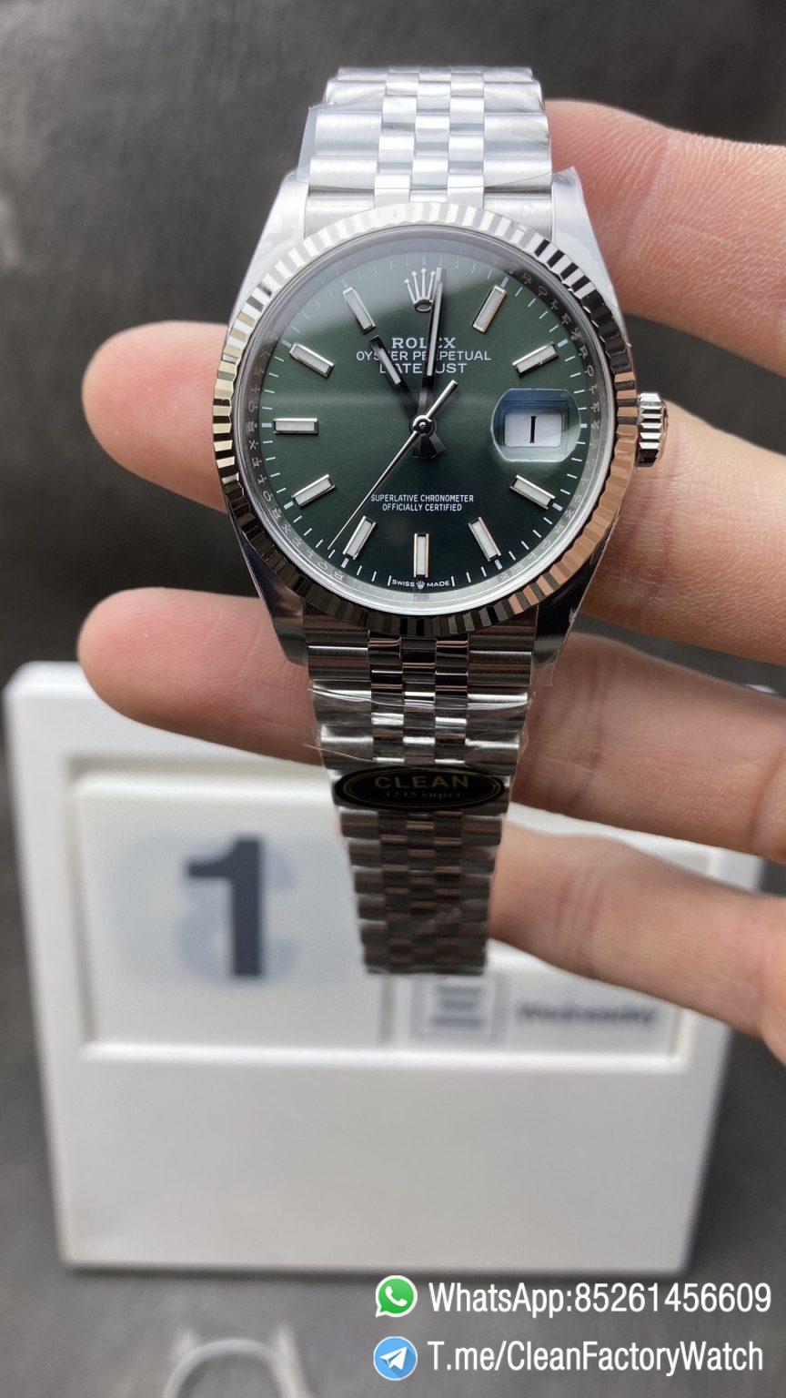 Clean Factory Datejust 36 126234 Olive Green Dial 904L Steel Case ...