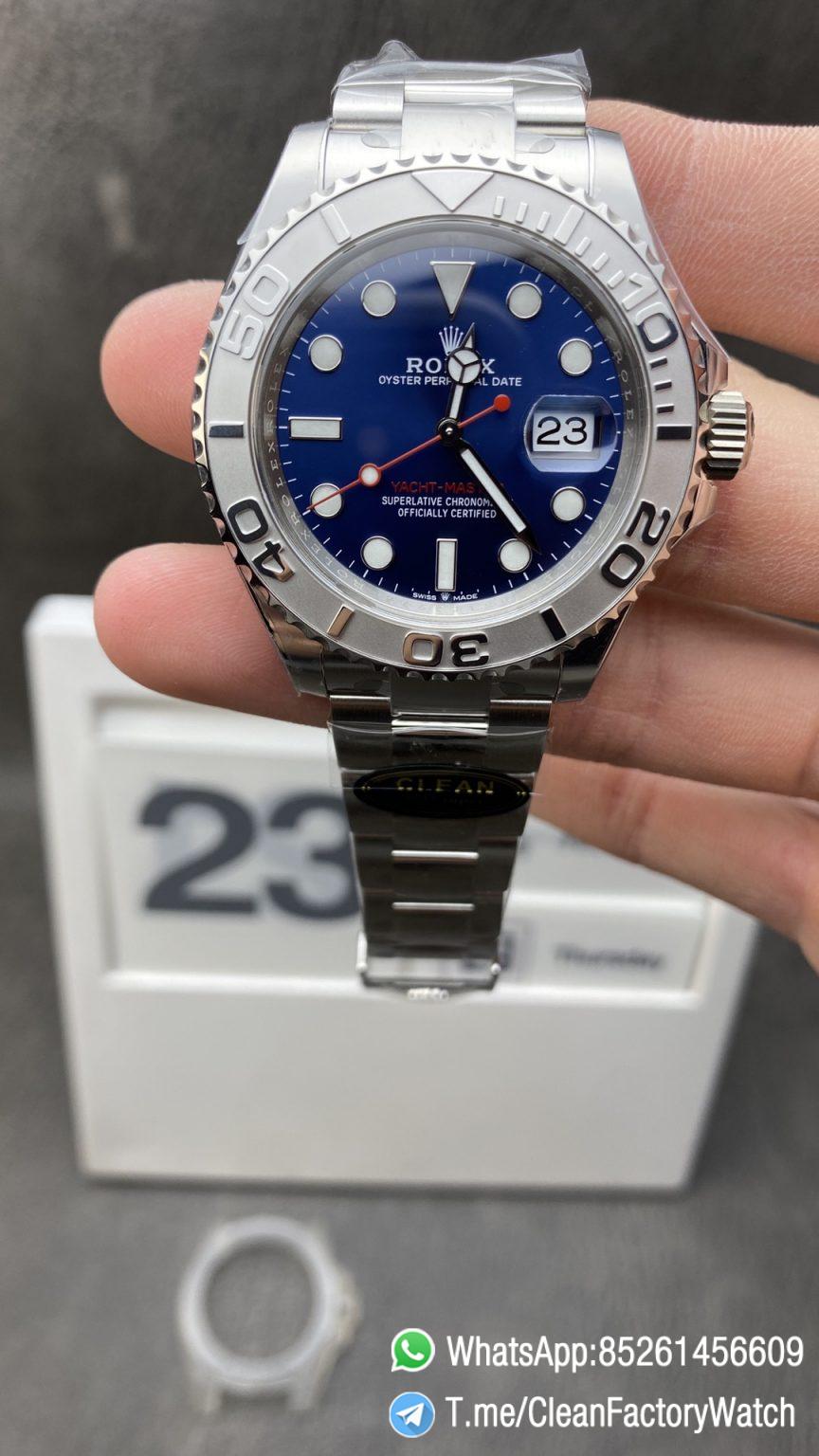 Clean Factory Watch Yacht-Master 126622 Blue Dial with Red Second Hand ...