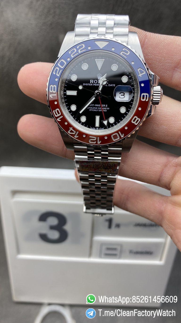 Clean Watch Factory Pepsi GMT-Master II 126710BLRO Blue & Black Ceramic ...